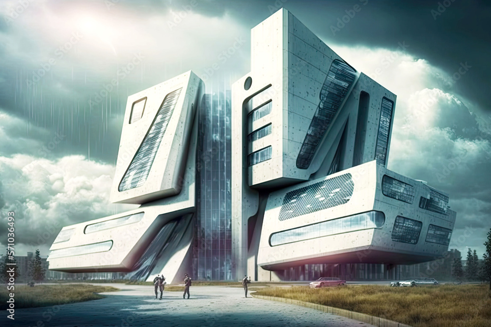 futuristic university building depicting images of future in form of ...
