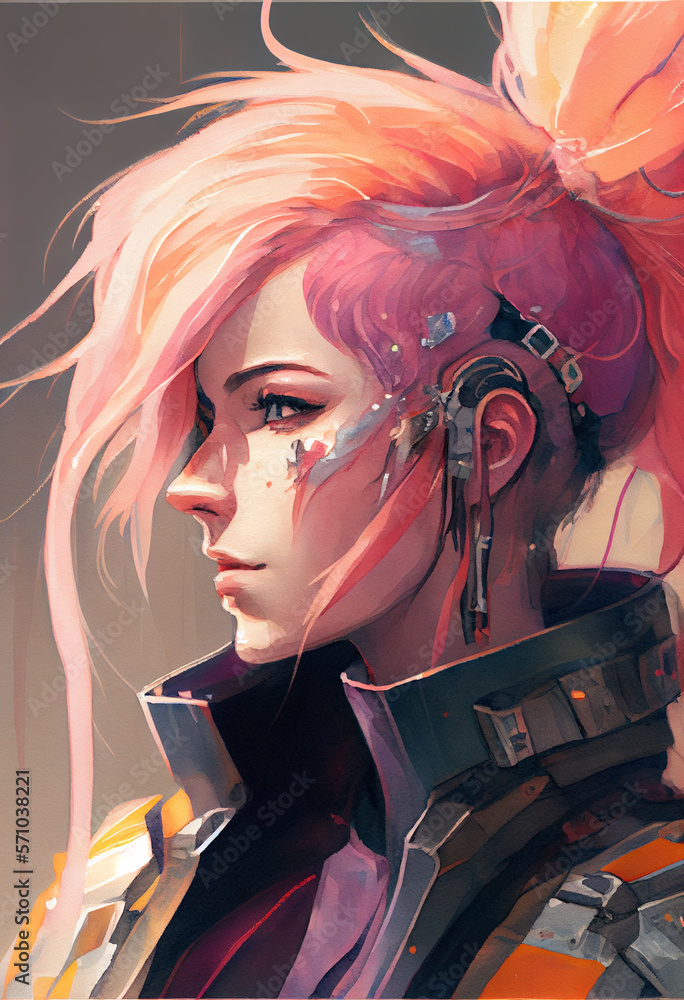 Future hero woman - Digital illustration - Generated by Artificial ...