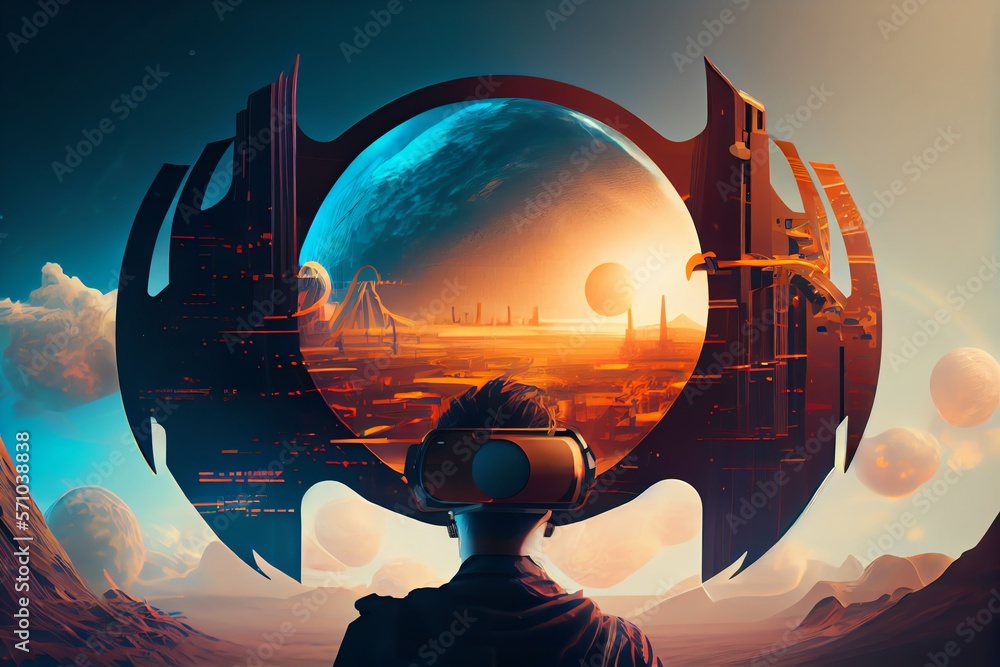 Metaverse technology future 3D concept. Concept of surrealism ...