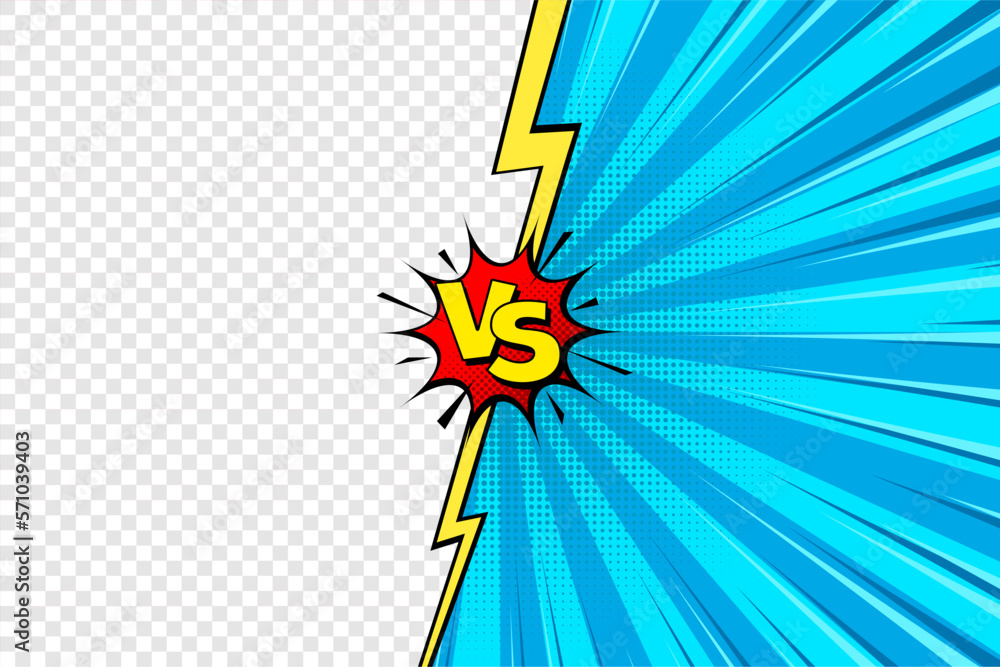 Cartoon comic background with blank place for your design. Fight versus ...