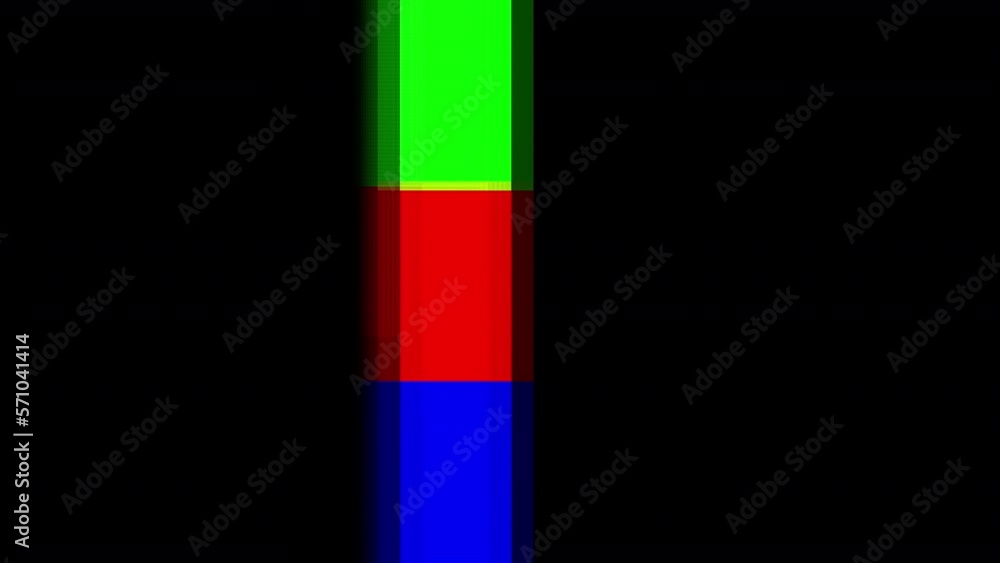 Stockvideon A colorful RGB (red, green, blue) vertical test bar ...