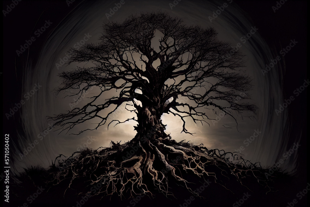 tree of death - Digital illustration - Generated by Artificial ...