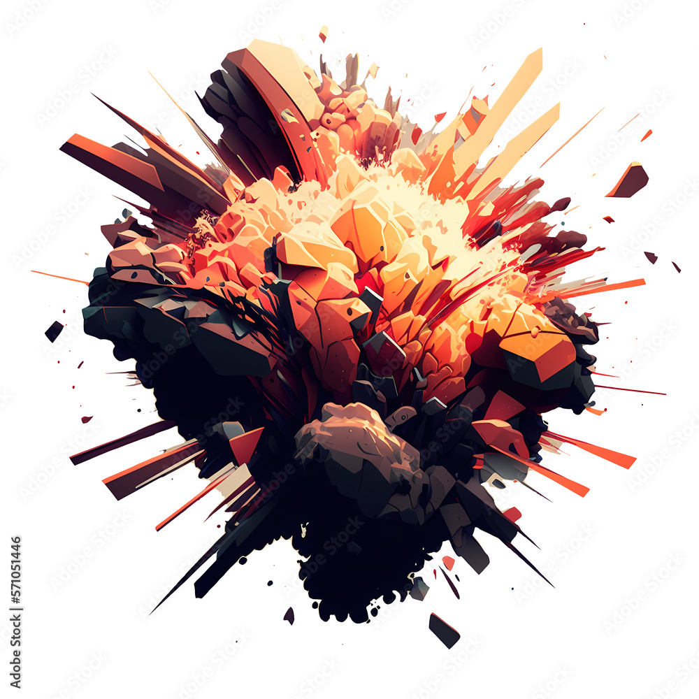 Explosion illustration on transparent background PNG cutout Stock ...