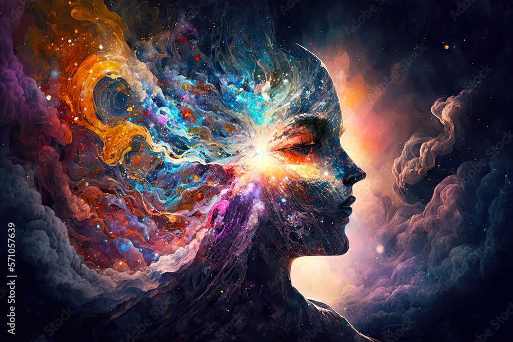 abstract painting depicting mind of god and spirituality in form of ...