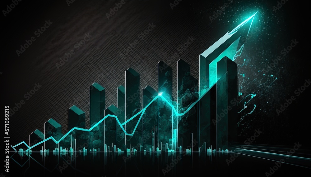 Stock chart, growth curve, graph, uptrend, chart explosion, moonshot ...