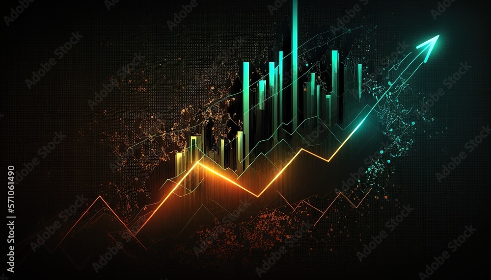 Stock chart, growth curve, graph, uptrend, chart explosion, moonshot ...