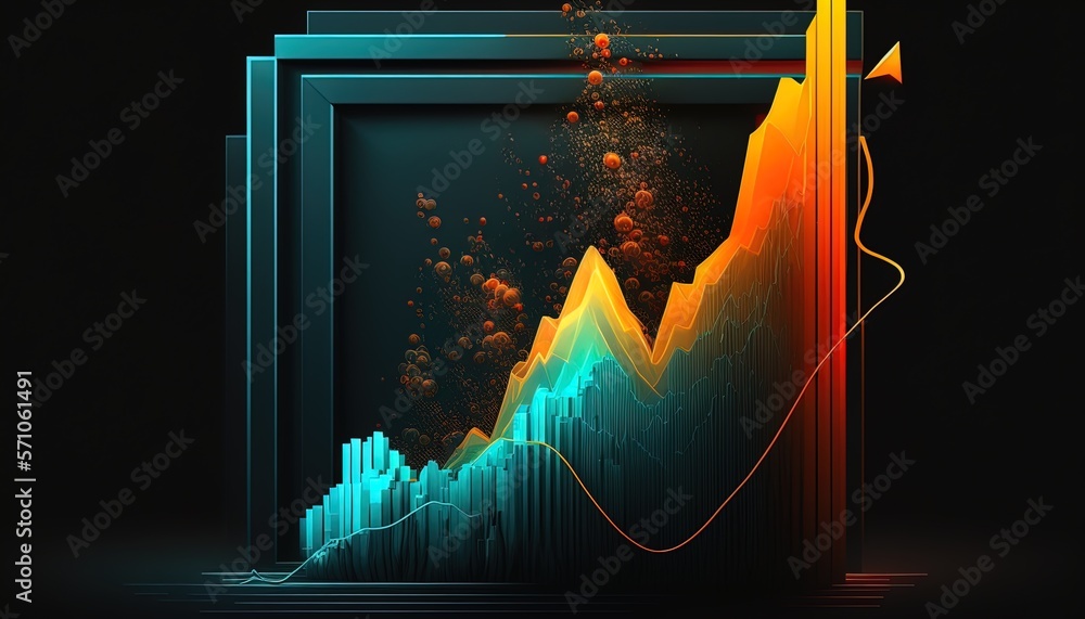 Stock chart, growth curve, graph, uptrend, chart explosion, moonshot ...