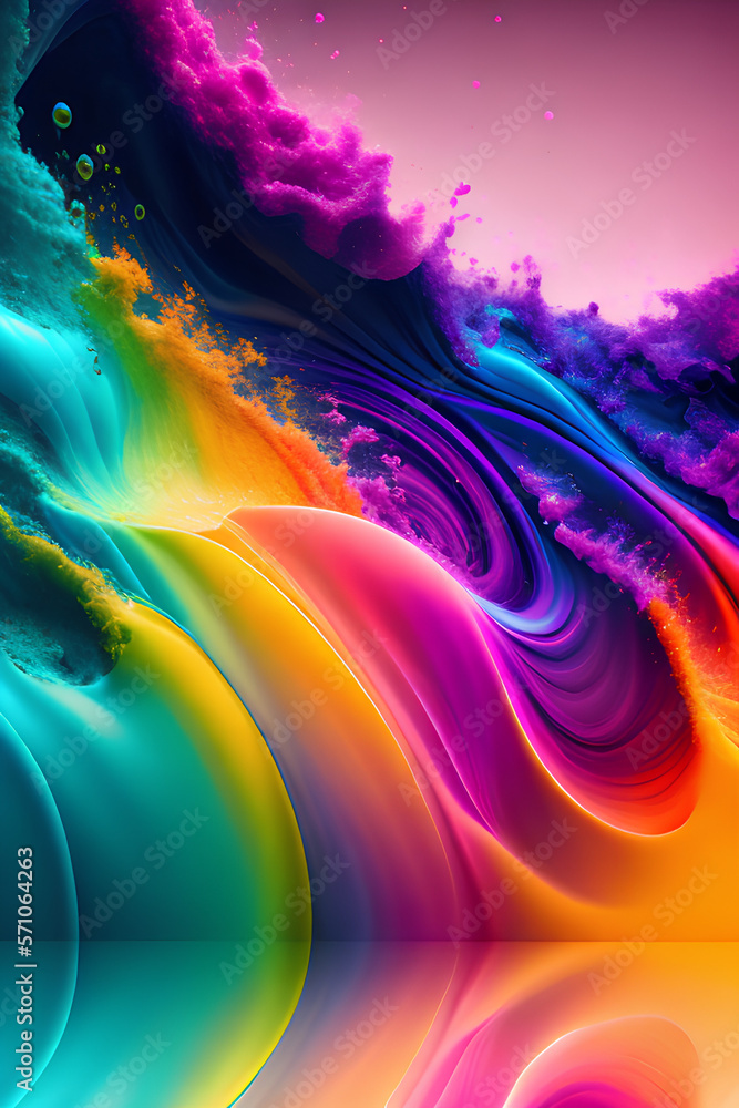 Incredible Colors Explode | A Mesmerizing Artwork for Your Home! Stock ...