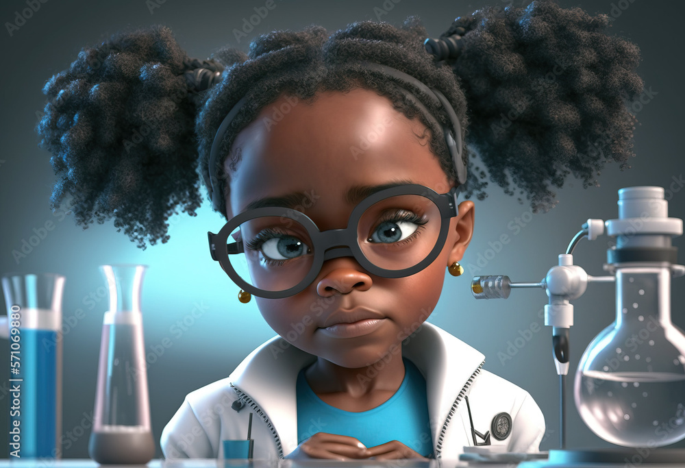 kid scientist in laboratory. sketch art for artist creativity and ...
