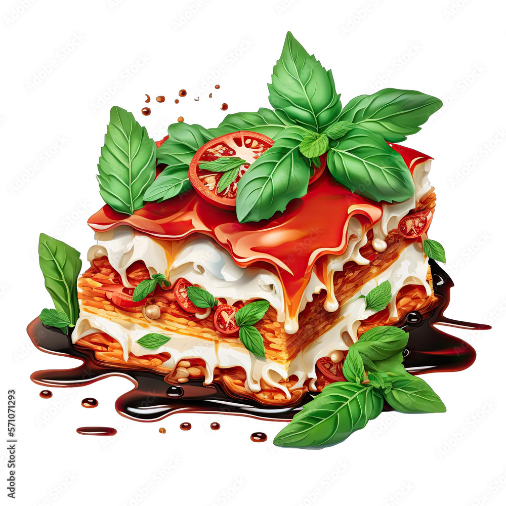 Luxury Lasagna Design Elements Isolated on Transparent Background: A ...