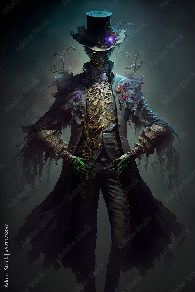 impressionist concept art full body portrait of multiarmed subterranean ...