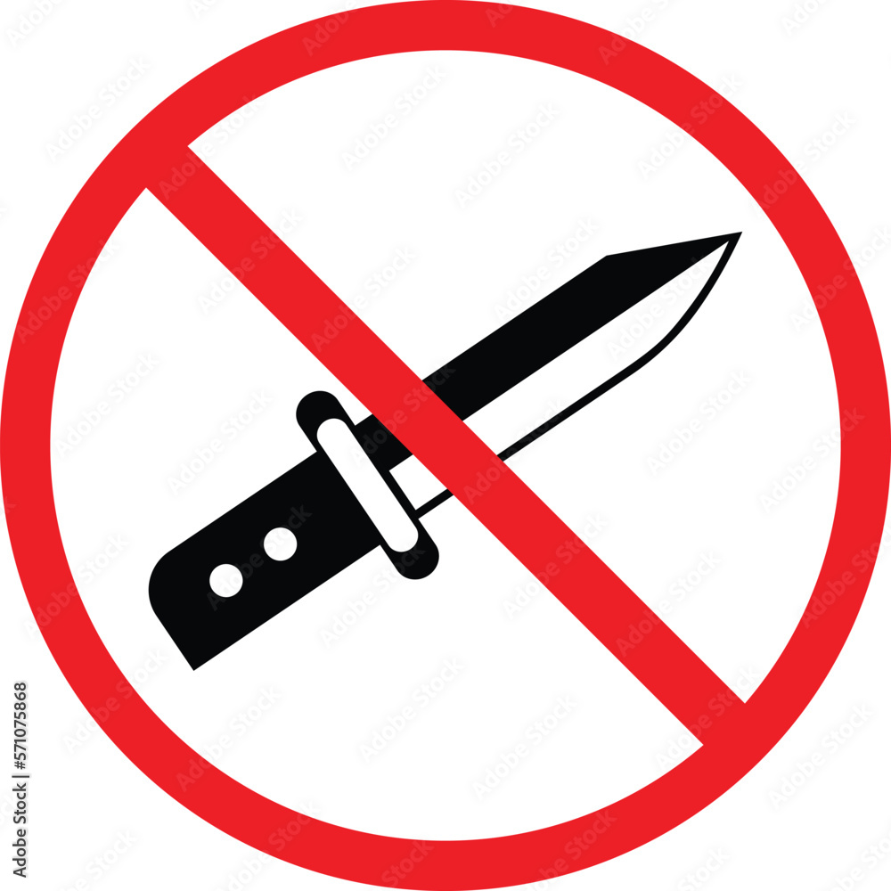 icon vector prohibited from carrying sharp weapons,no weapons, symbol ...