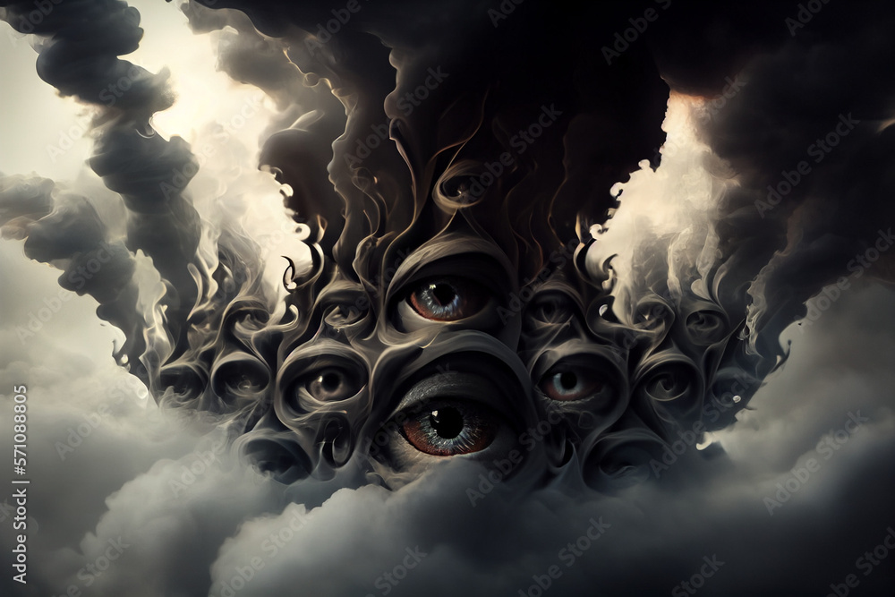 Evil Hivemind Eldritch Horror With Many Eyes Ai Generated Stock Illustration Adobe Stock