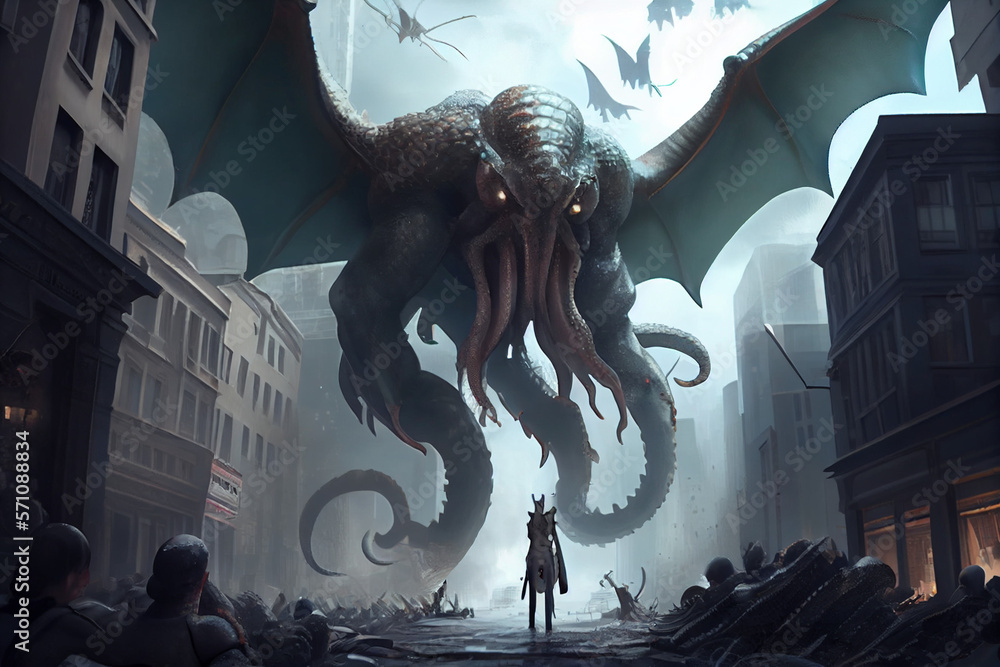 Horror god eldritch horror, lovecraftian unconceivable generative AI ...