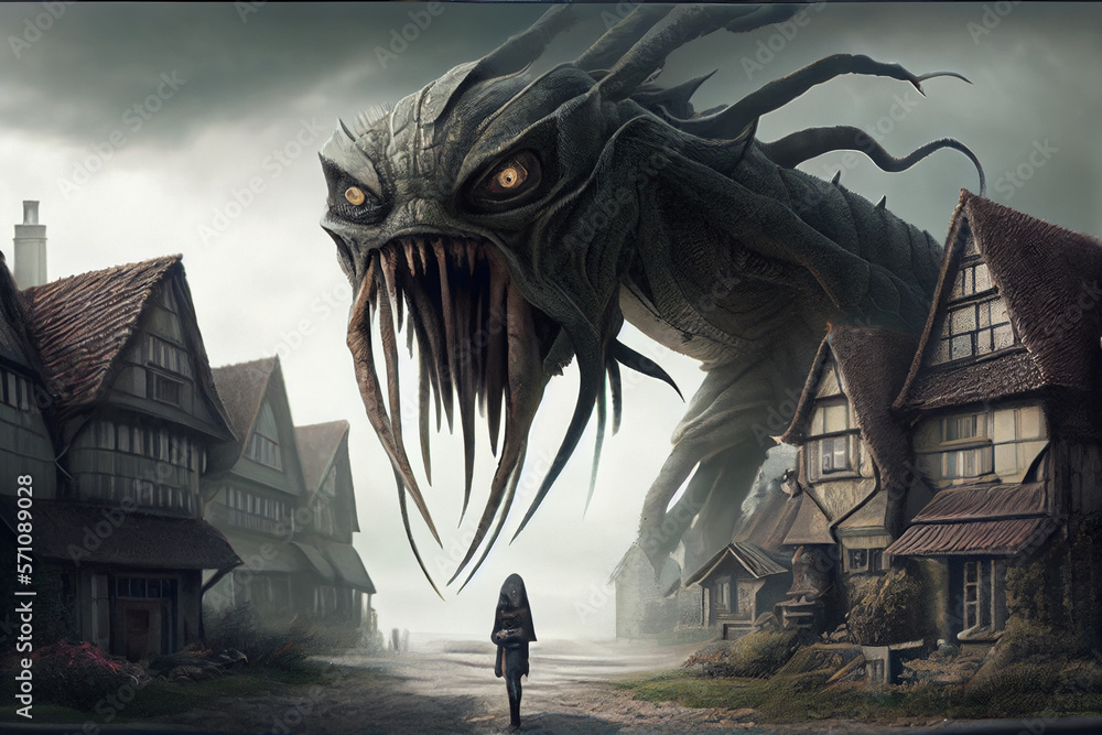 lovecraftian eldritch horror gorgon monster, AI generated Stock ...