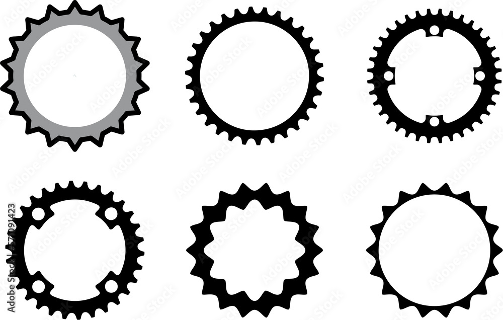 Gear Icon Set, Collection of Gear symbols on white background. Graphic ...