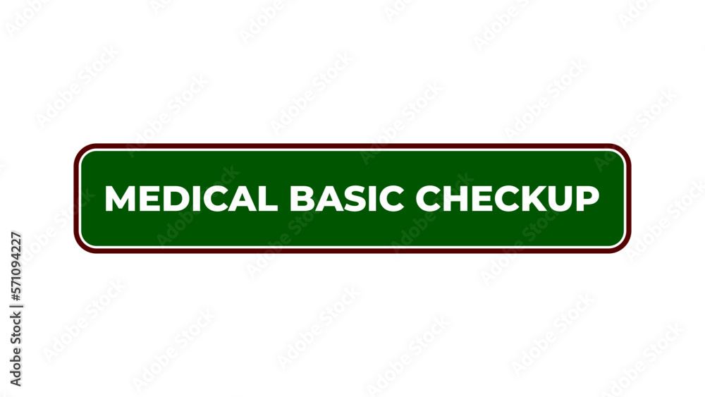 Medical basic checkup counter sign board plaque in hospital center ...