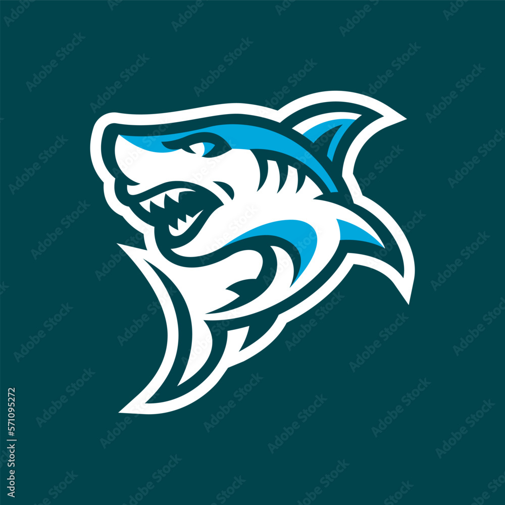 Shark cartoon mascot logo design, shark vector illustration Stock ...