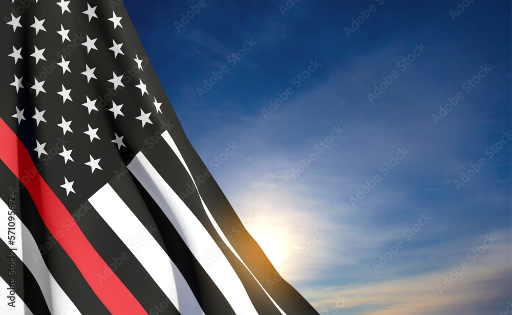 Thin Red Line. Firefighter Flag. Remembering, memories on fallen fire ...