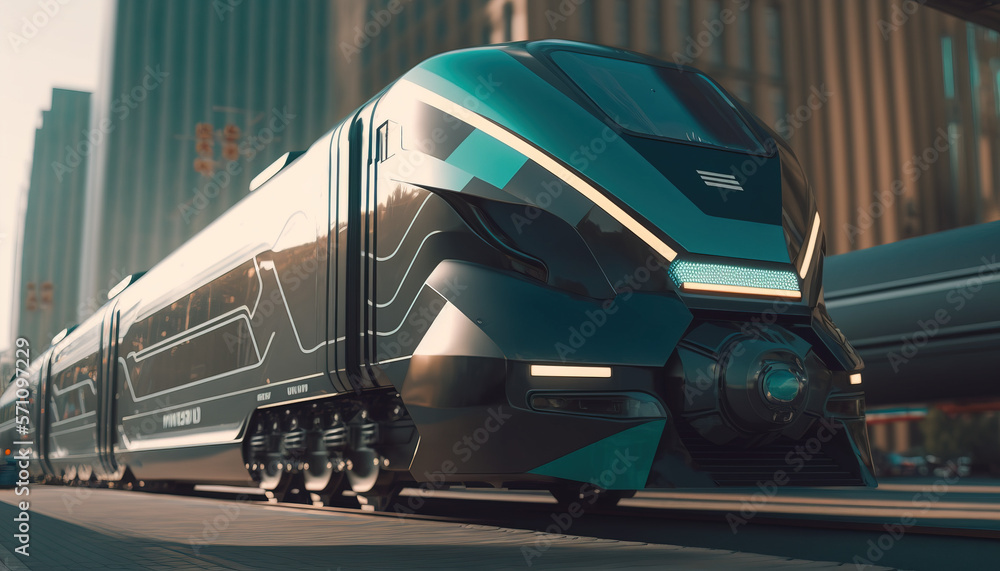 Autonomous Train. Future, futuristic. Public Transportation ...