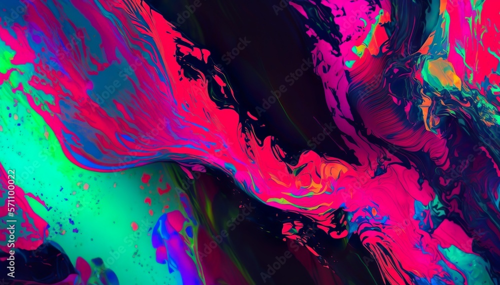 Acrylic paint splash colorfull background, Electrifying Neon Light ...