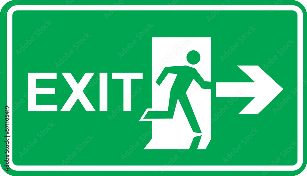 Emergency exit to right sign symbol icon green design transparent ...