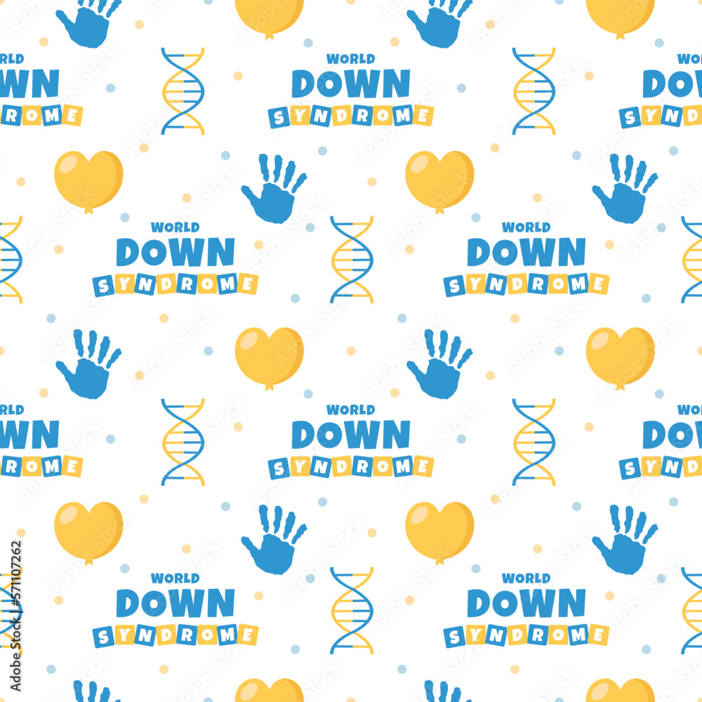 World Down Syndrome Day Seamless Pattern Design in Template Hand Drawn ...