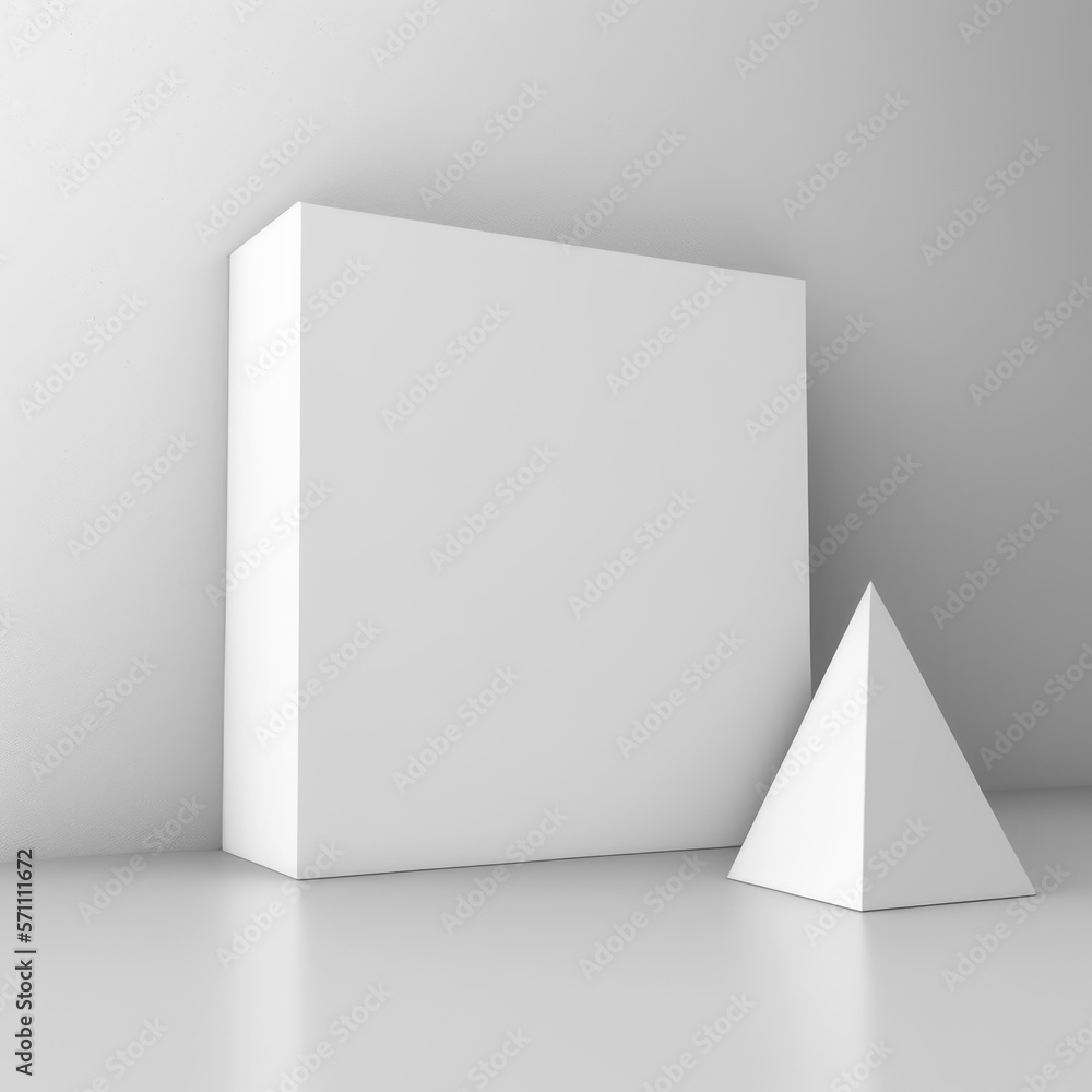 Abstract modern background, truncated pyramid with a flat top. AI ...