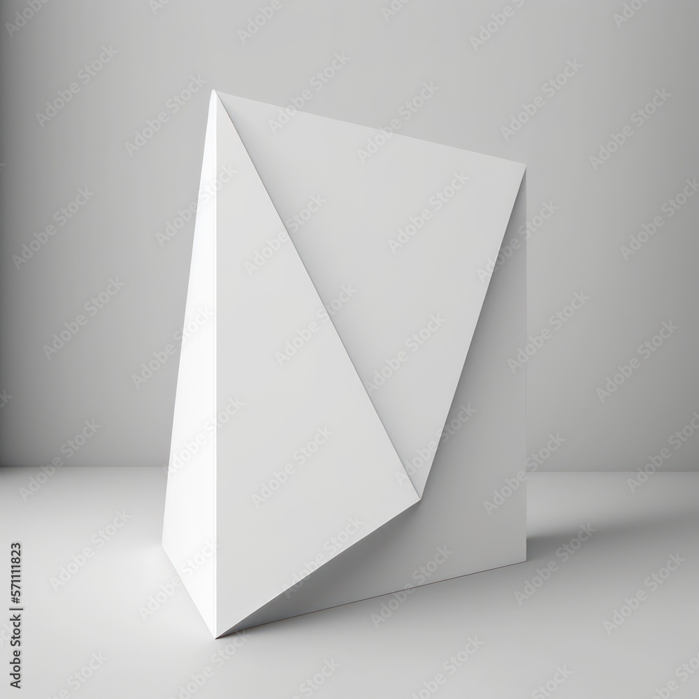 Abstract modern background, tetrahedral prism with four triangular ...