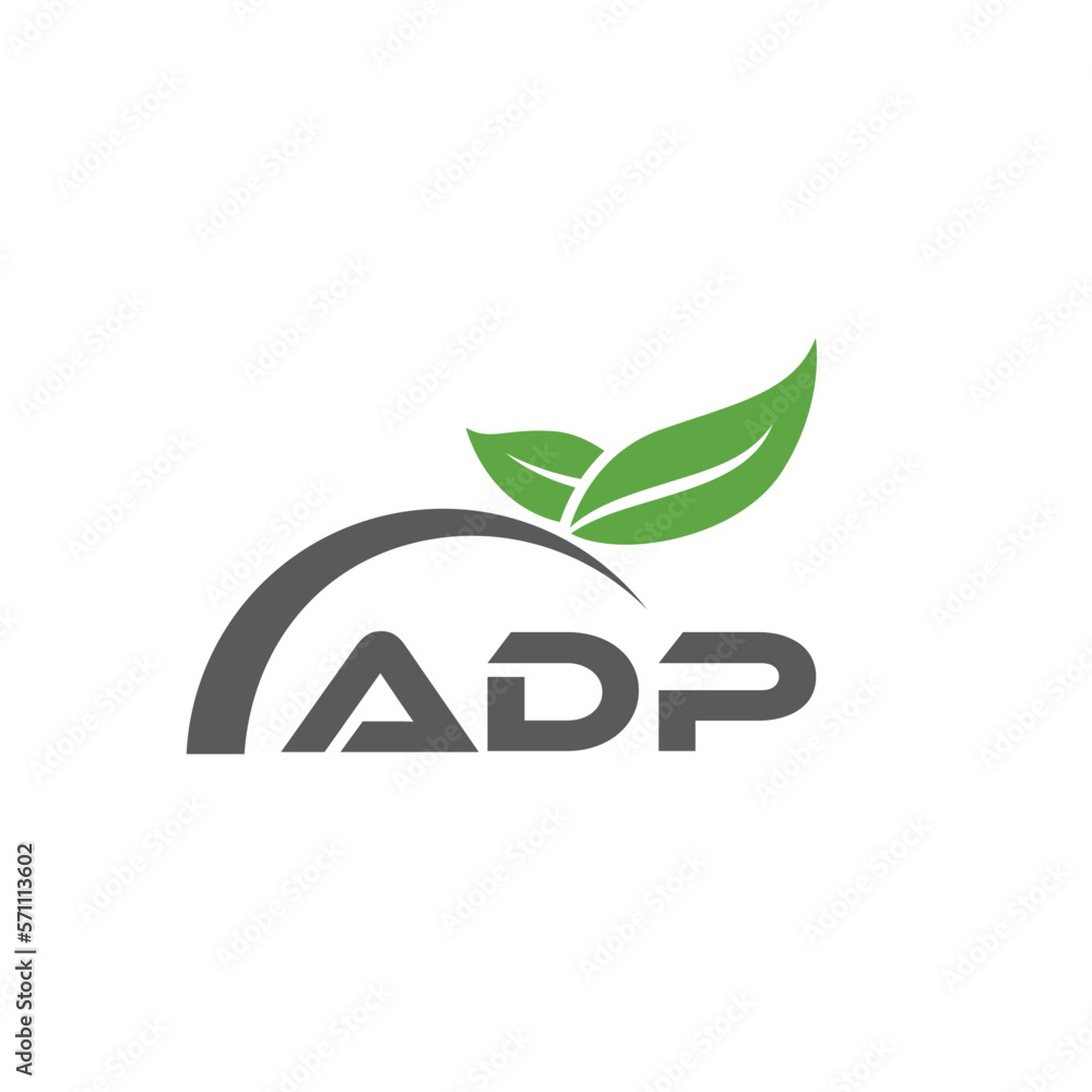 ADP letter nature logo design on white background. ADP creative ...