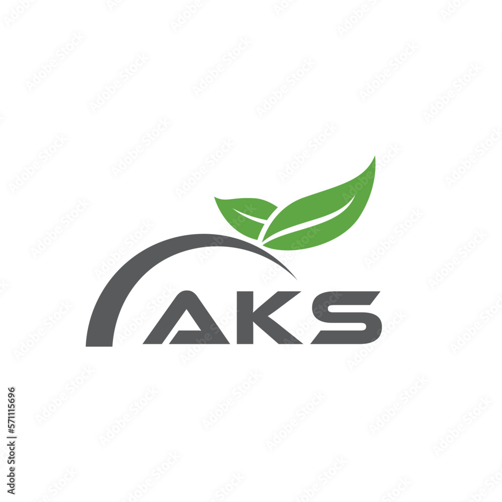 AKS letter nature logo design on white background. AKS creative ...