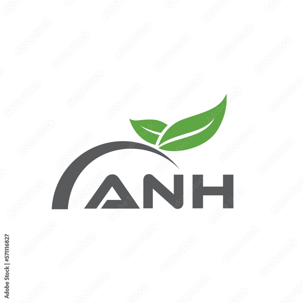 ANH letter nature logo design on white background. ANH creative ...