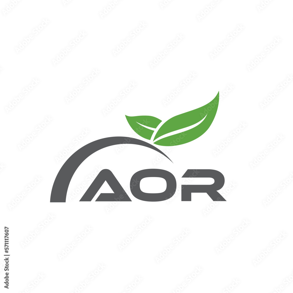 AOR letter nature logo design on white background. AOR creative ...