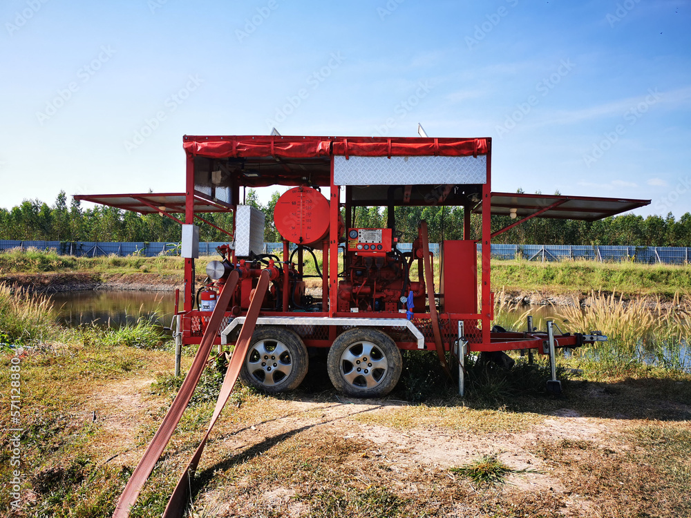 Mobile red generator pump for fire fighting and fire alarm control ...