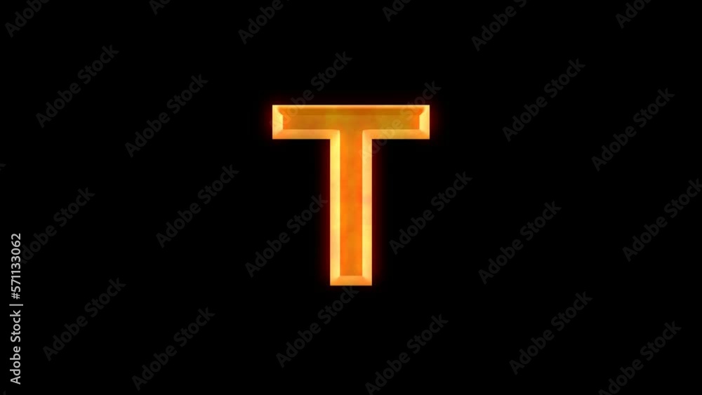 Vidéo Stock Letter T animation on transparent background with golden ...