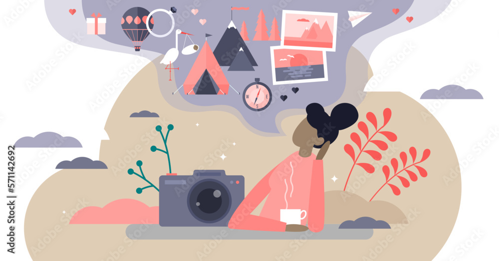 Sweet memories illustration, transparent background. Flat tiny ...