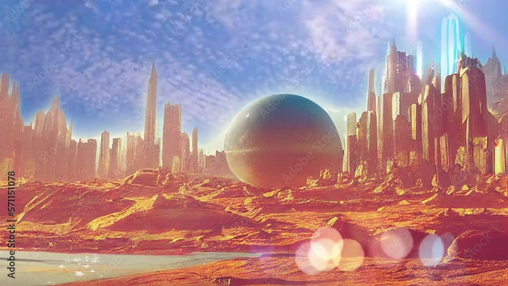 Alien cities animated scene dynamic cinemagraph scifi, alien ...