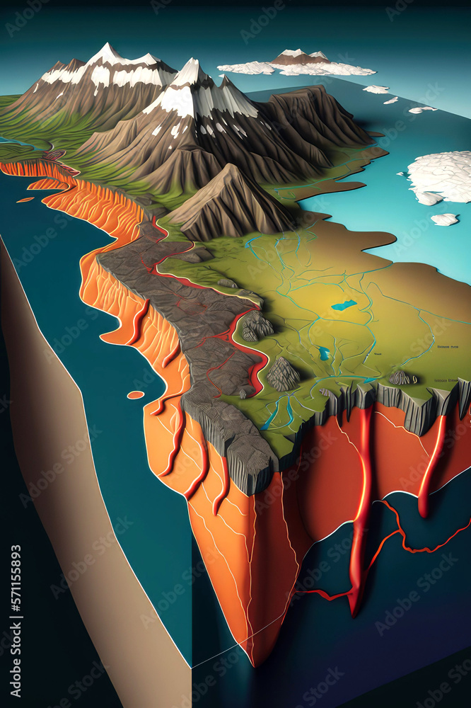 Tectonic plate boundaries, ai Stock Illustration | Adobe Stock