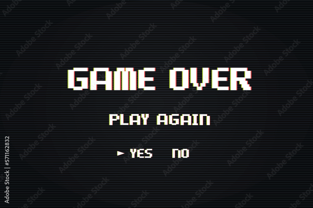 Poster Game Over background with player selection.8 bit game.retro game ...