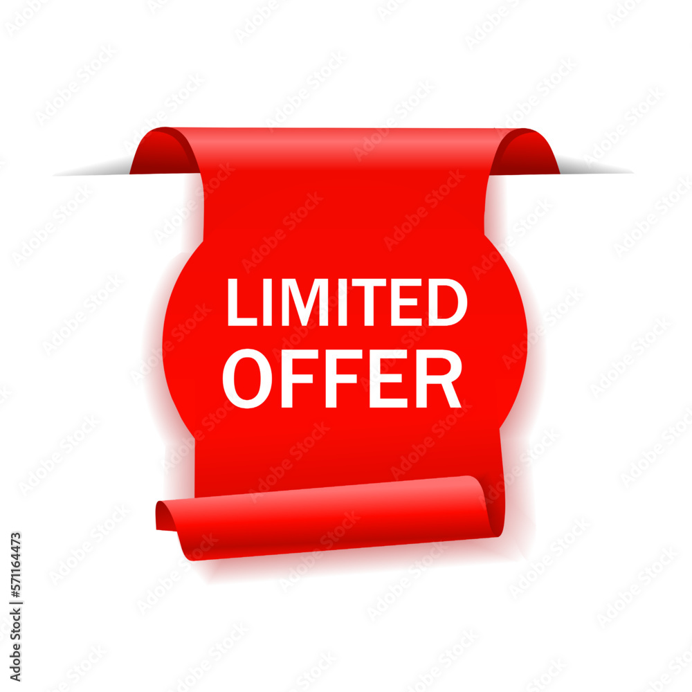 Limited offer label vector banner design template. Flat vector ...