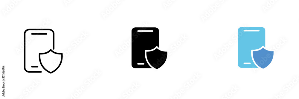 Mobile phone lock. Personal data protection, biometrics, fingerprint ...