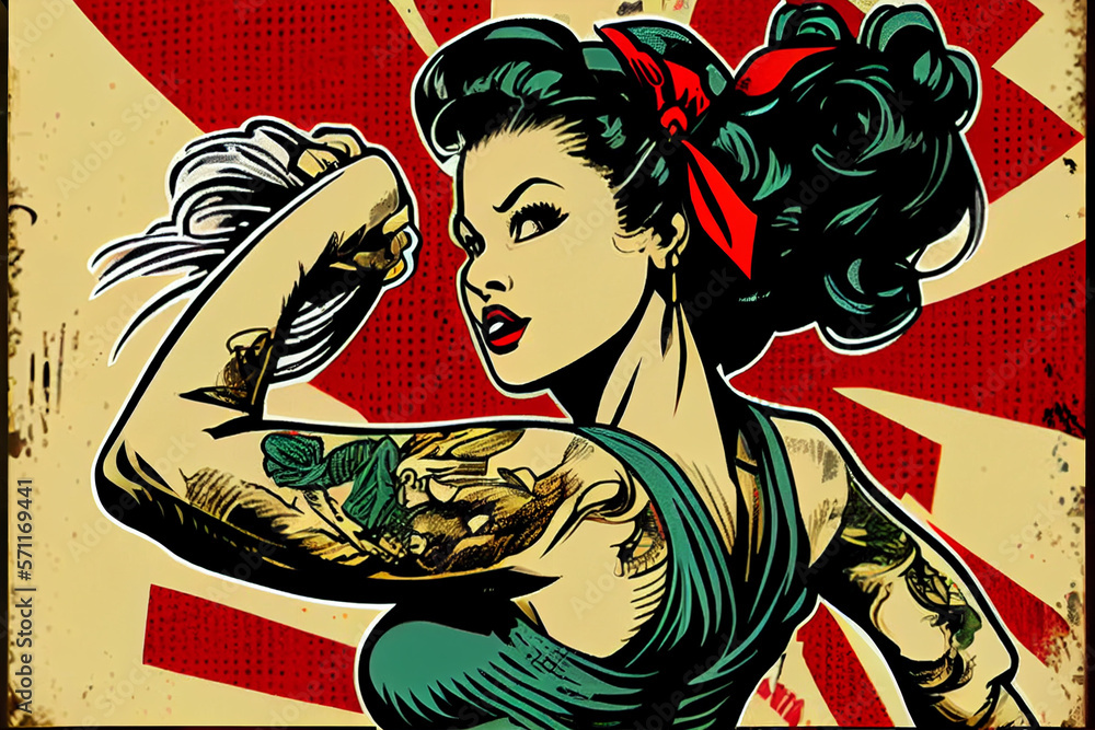 Portrait Von Sexy Pin Up Girl Im Bunten Pop Art Retro Comic Stil
