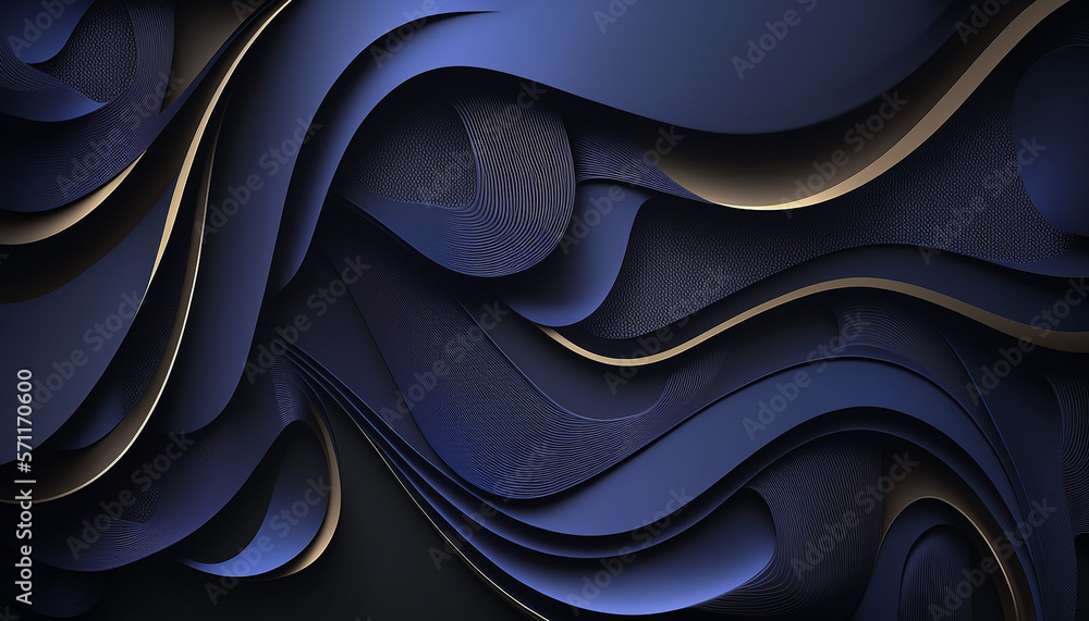 Abstract black and navy blue 3d realistic background. Generative AI ...