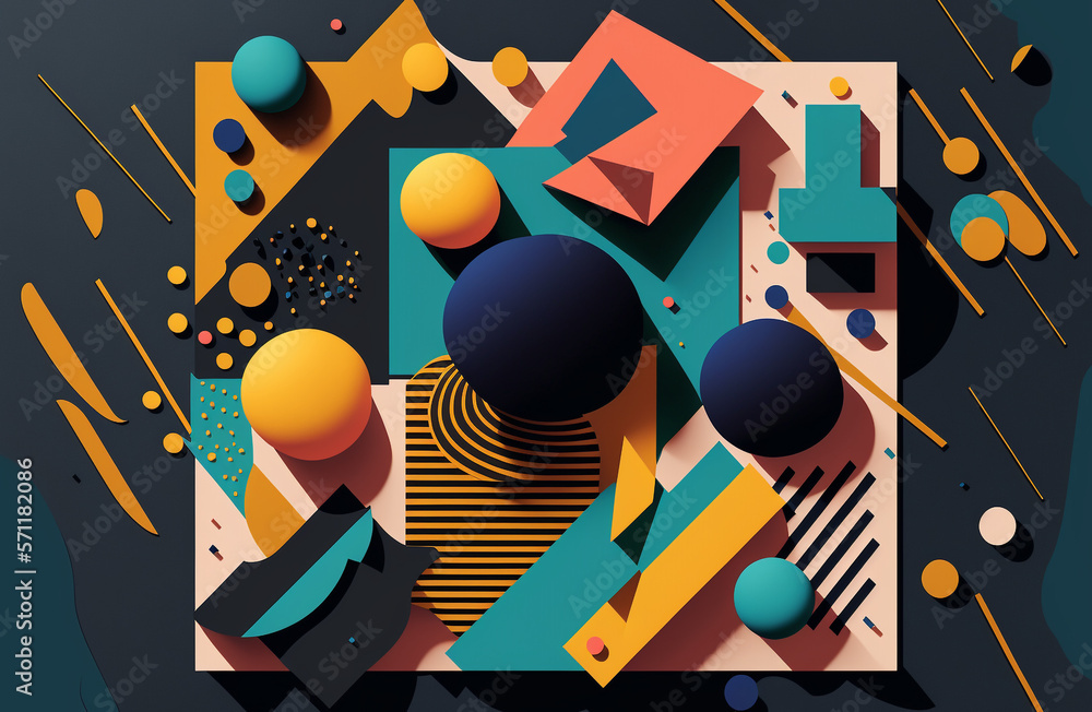 Set of semi tonal geometry shapes and forms with universal tendencies ...