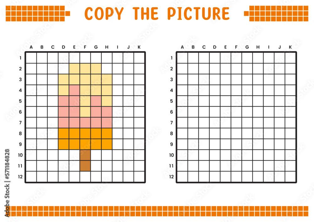 Copy the picture, complete the grid image. Educational worksheets ...