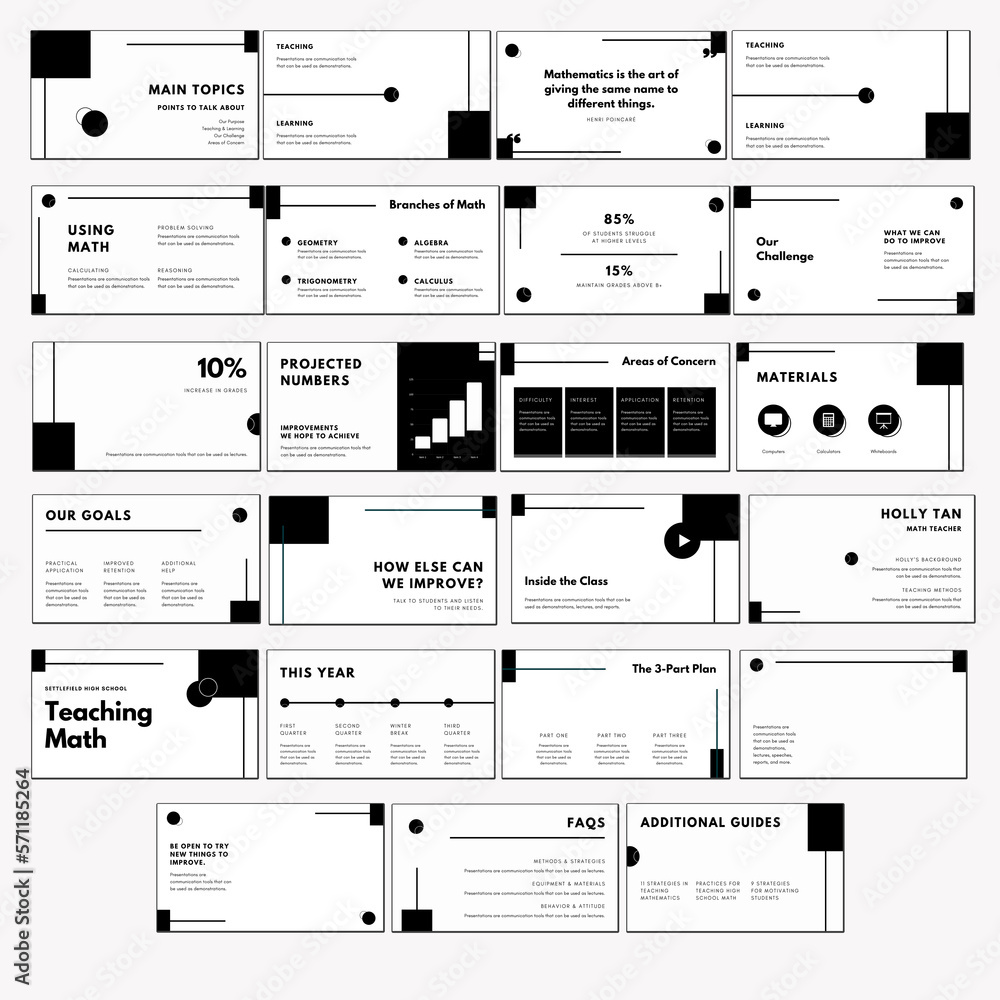eaching math presentation pages design.Main topic,using math,branches ...