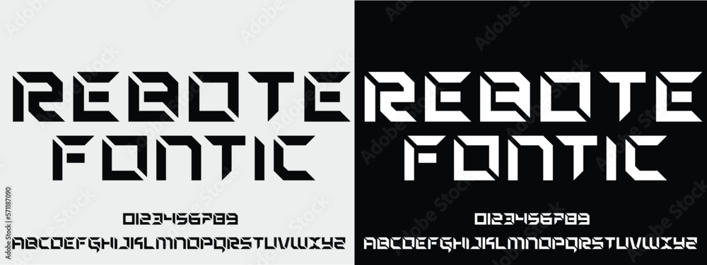 REBOTE FONTIC Sports minimal tech font letter set. Luxury vector ...