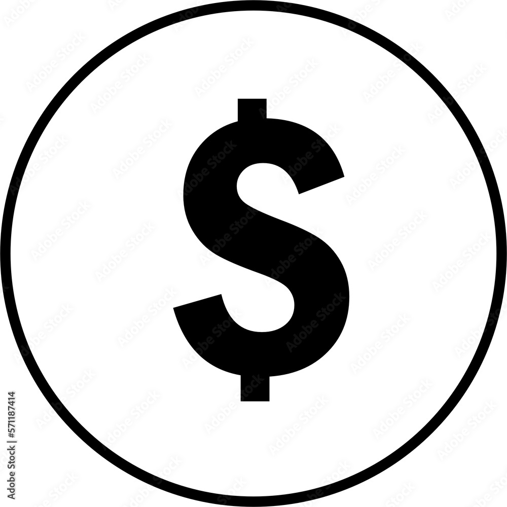 Dollar Sign Icon United States Currency Symbol Dollar Sign Text
