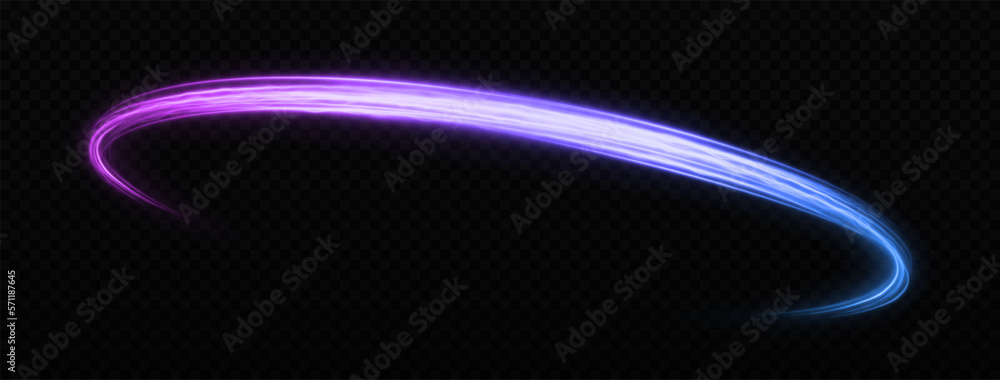 Shiny lines with sparkles. Magic gradient comet light trail with ...