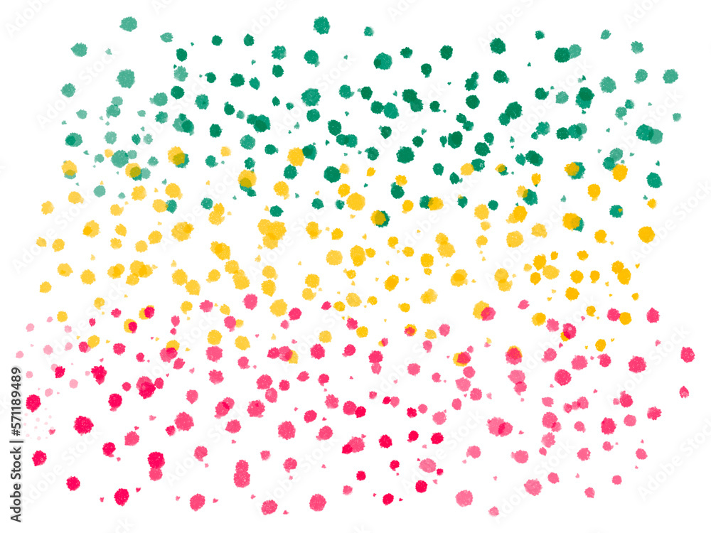 Pink, yellow and green dots abstract watercolor painting, creative hand ...